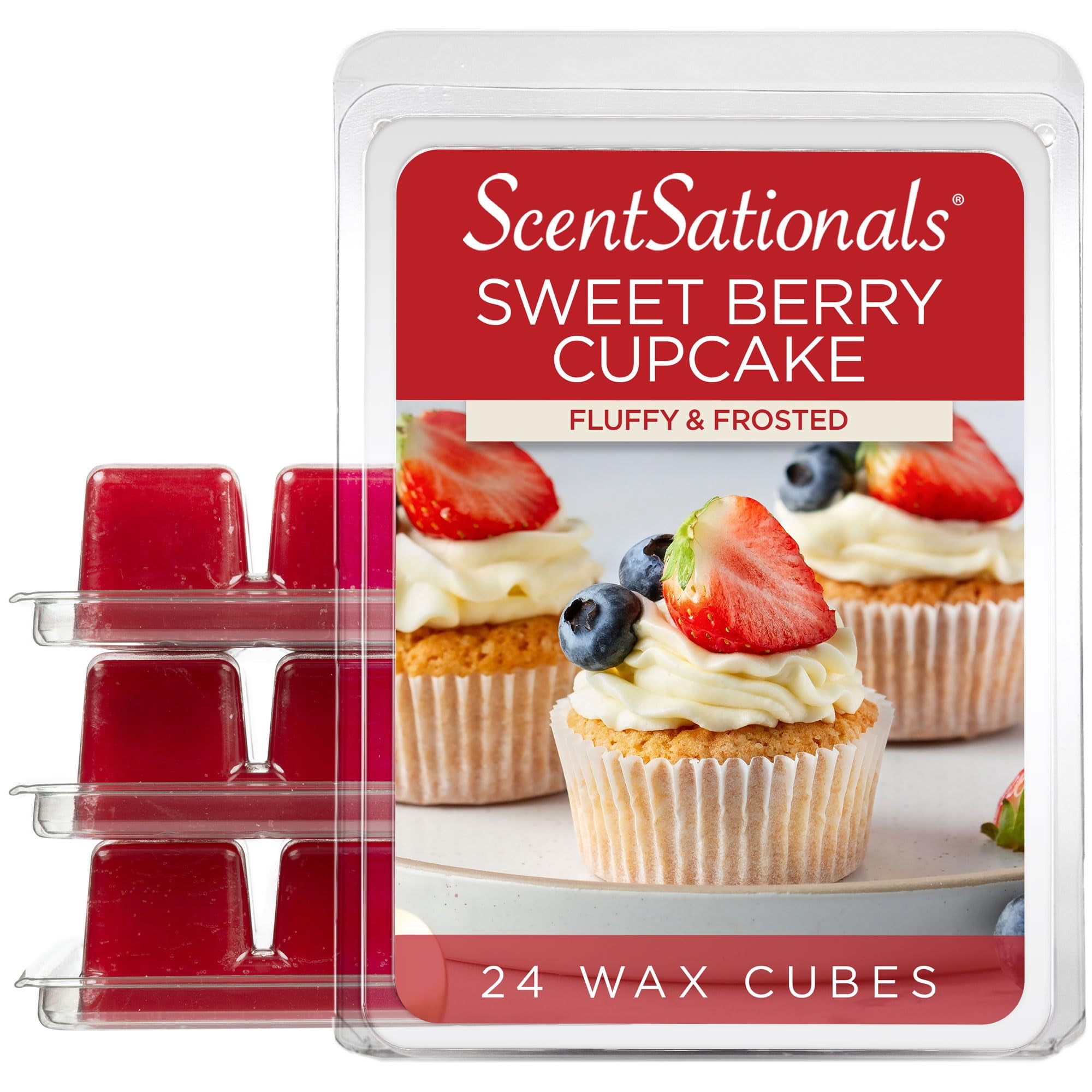 Scentsationals Wax Melts, Wax Cubes Strong Scent - Sweet Berry Cupcake ...