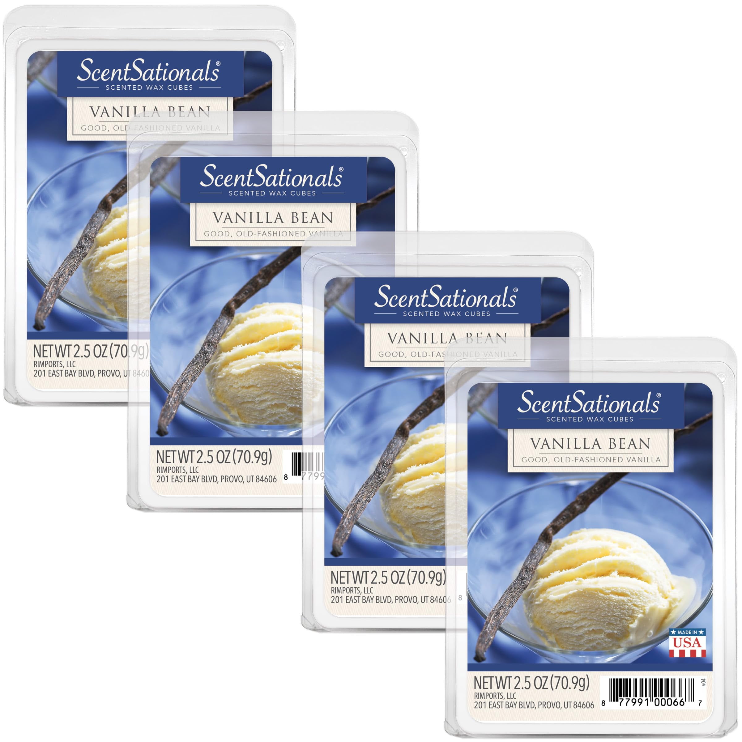 Scentsationals Wax Melts, Wax Cubes Strong Scent - Vanilla Bean - Long ...