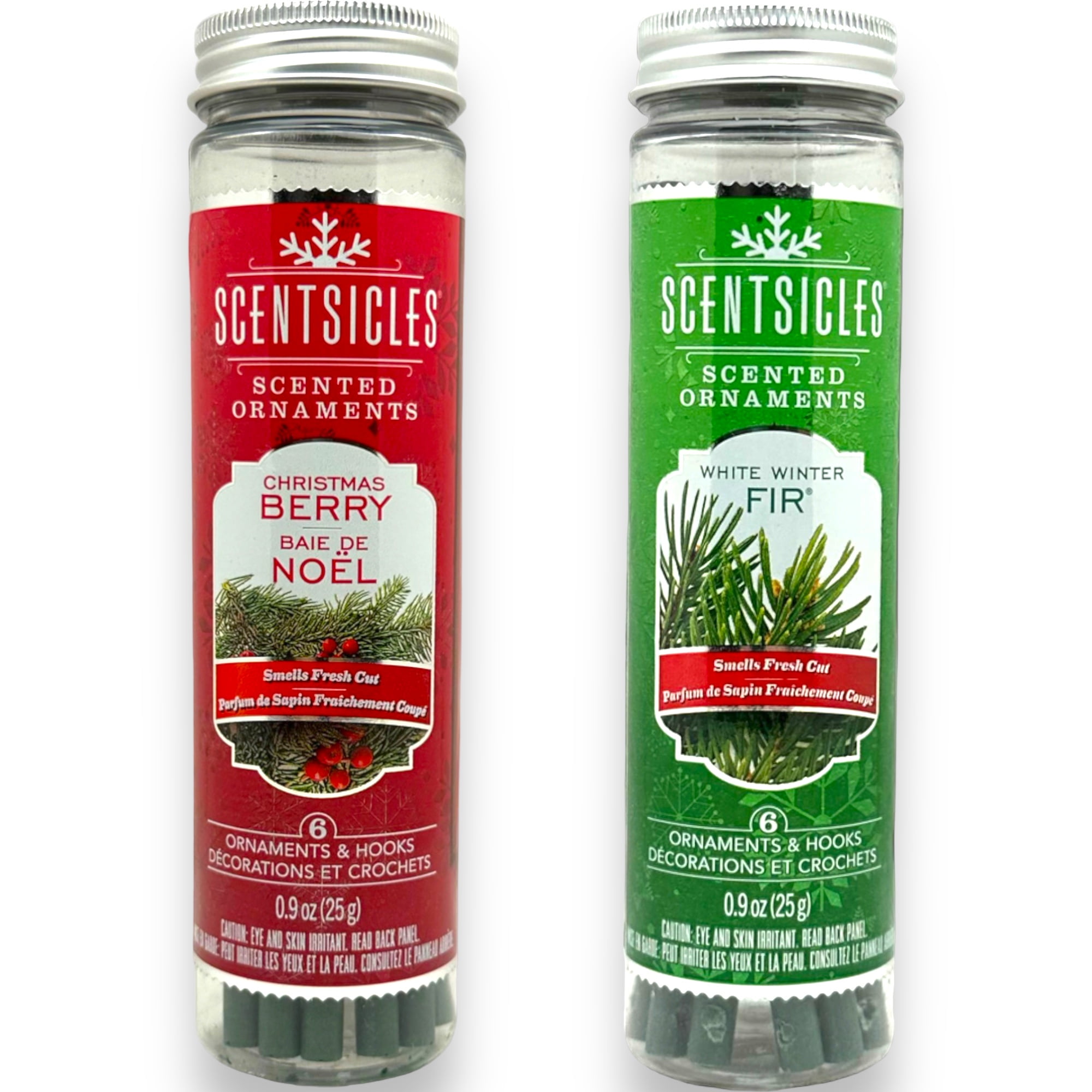 Scentsicles Holiday Pair - White Winter Fir and Christmas Berry Scented ...