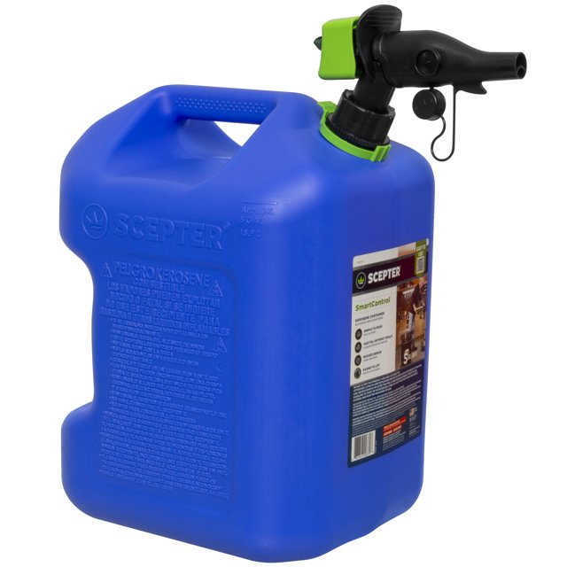 Scepter 5 Gallon SmartControl Kerosene Fuel Jug, Dual Handle, Blue ...