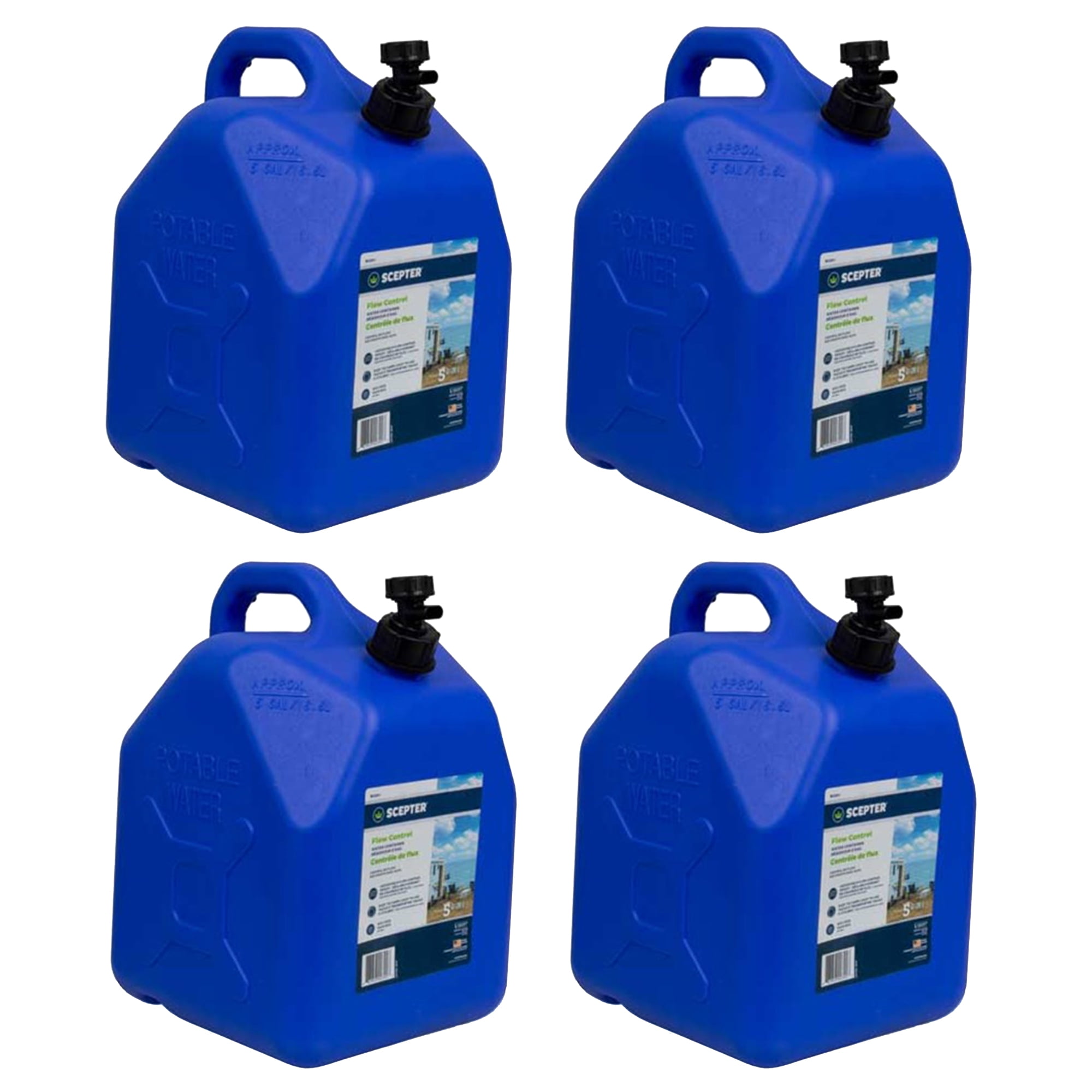 Scepter 5 Gallon Leak Proof Water Jug Storage Container and Handle ...