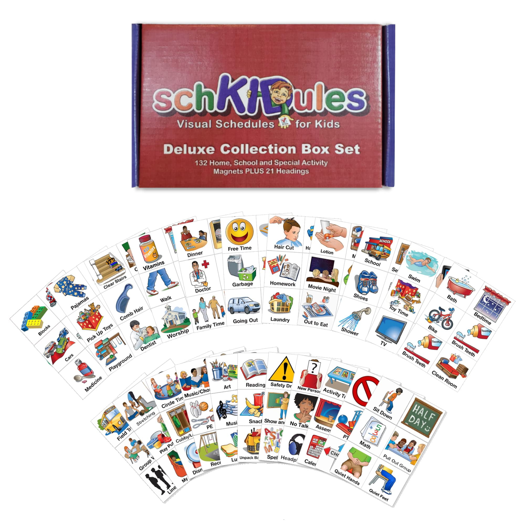 Free Shipping! SchKIDules Visual Schedule for Kids 153 Pc Deluxe Magnet ...