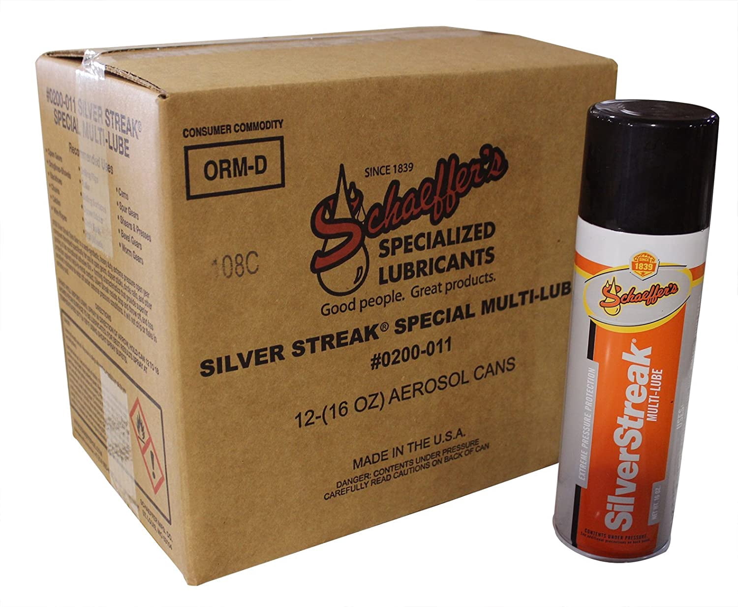 Schaeffer Manufacturing Co. 0200-011 Silver Streak Multi-Lube Spray, 16 ...
