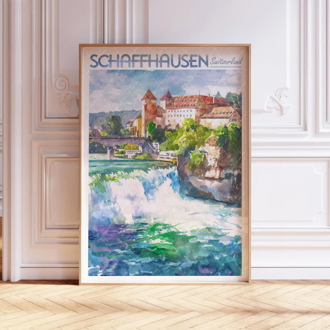 Schaffhausen Watercolor Wall Art - Schaffhausen Print - Switzerland ...