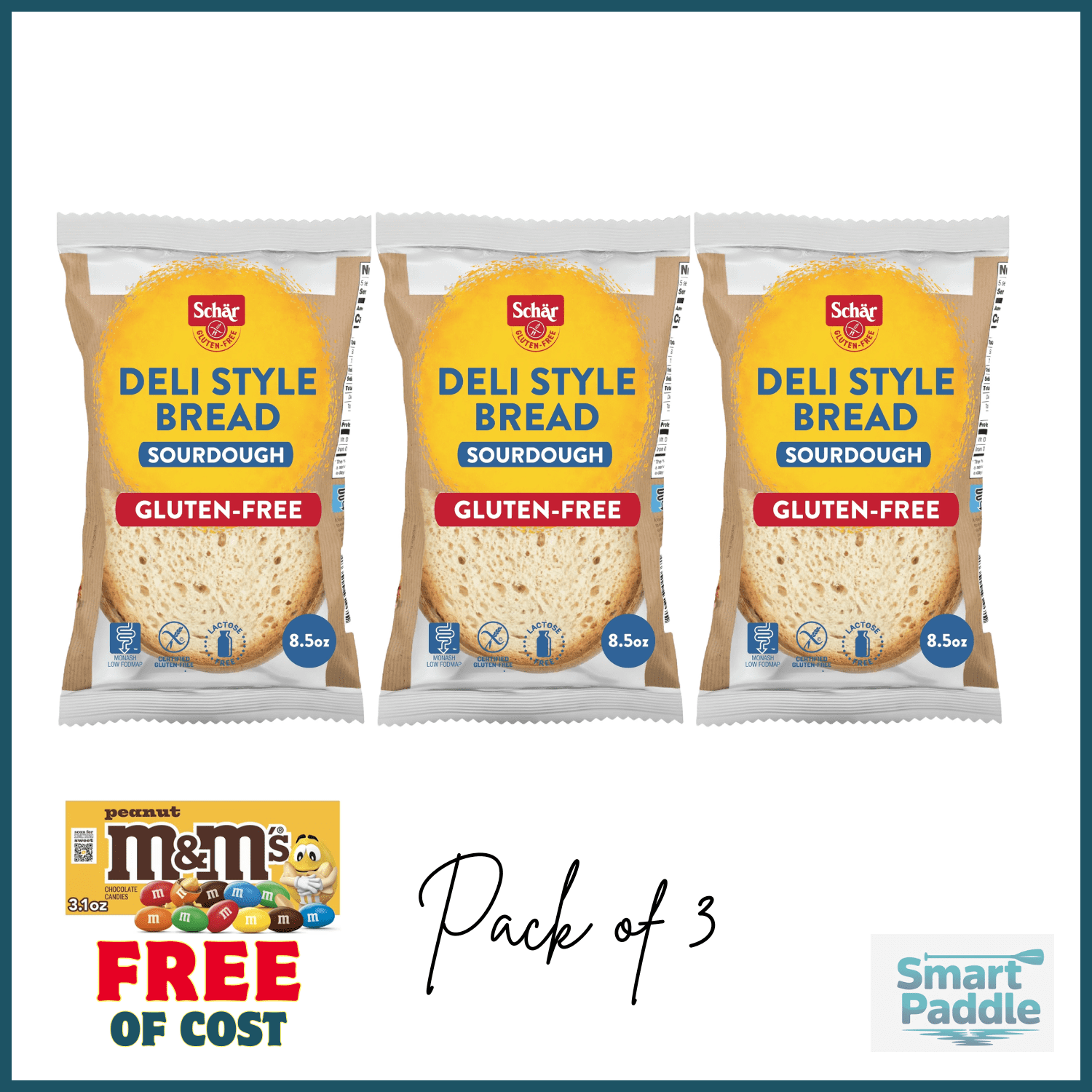 Schar Gluten Free Deli Style Sourdough Bread, 8.5 oz Pack of 3 and get M&M's For Freee ...