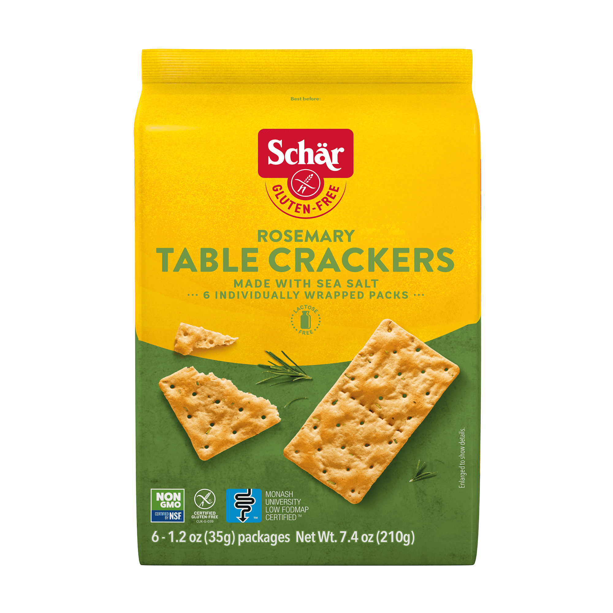Schar Gluten-Free Rosemary Table Crackers with Sea Salt, 1.2 oz ...