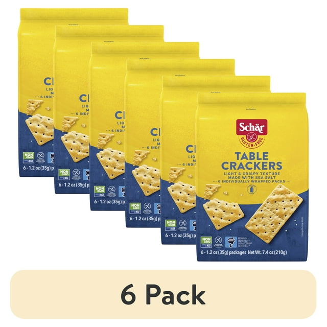 (6 pack) Schar Gluten Free Table Crackers, 7.4 Ounce - 1.2oz packs per ...