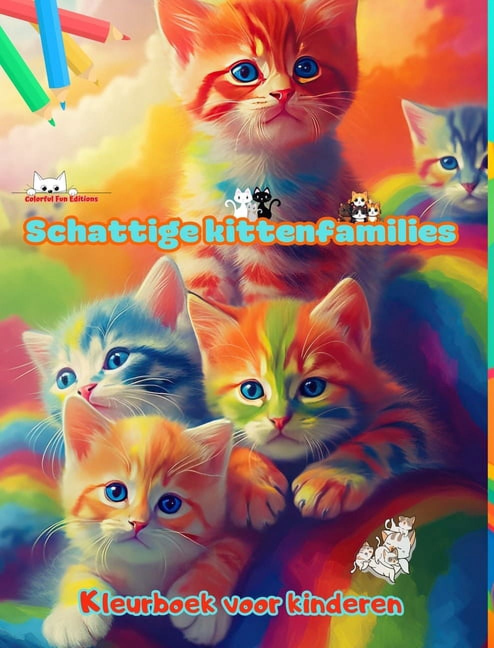 Schattige kittenfamilies - Kleurboek voor kinderen - Creatieve scÃ¨nes ...