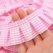 Pink Checkered Fabric Trim Edge,1.57" x 5yd Gingham Ruffle Ribbon Trim ...