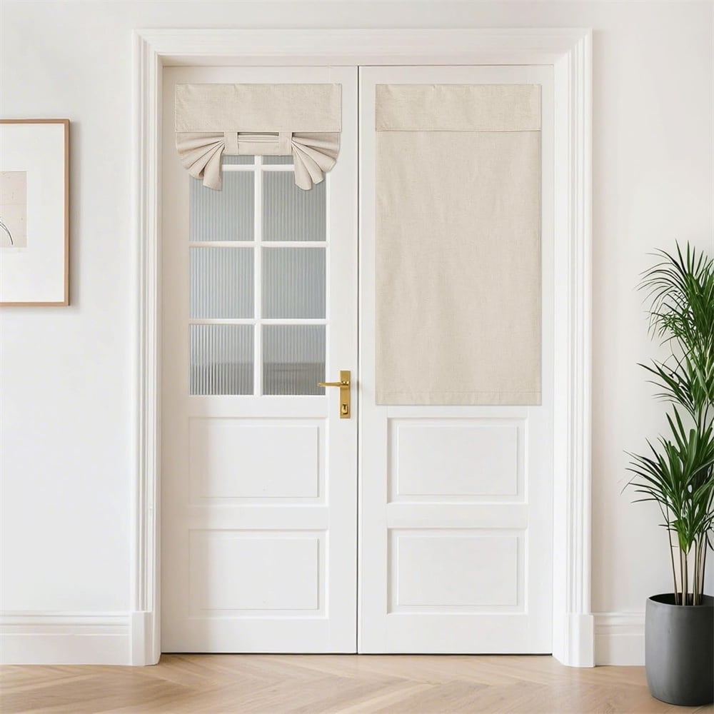 Scheam 1 Pcs French Blackout Door Curtains,Thermal Insulated Kitchen ...