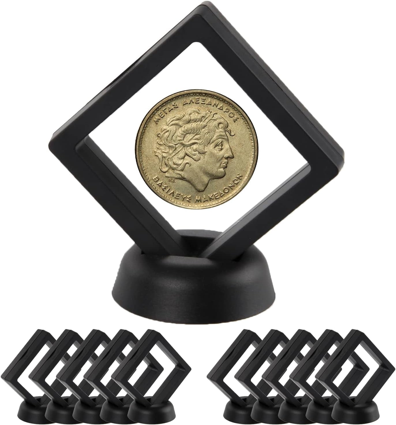 Scheam 10 Pcs 3D Floating Display Case Thin Film Coin Display Frame ...