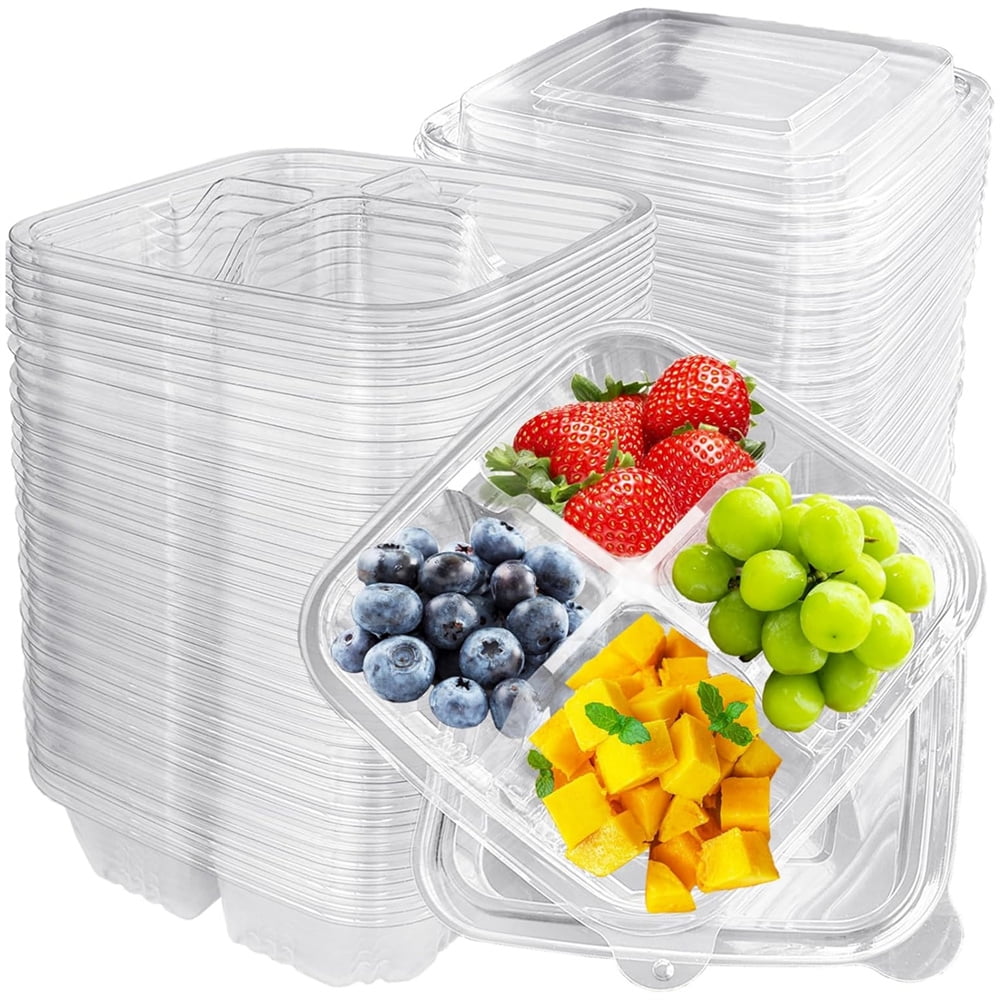 Scheam 100 Pcs Clear Meal Prep Lunch Containers,Plastic Snack ...