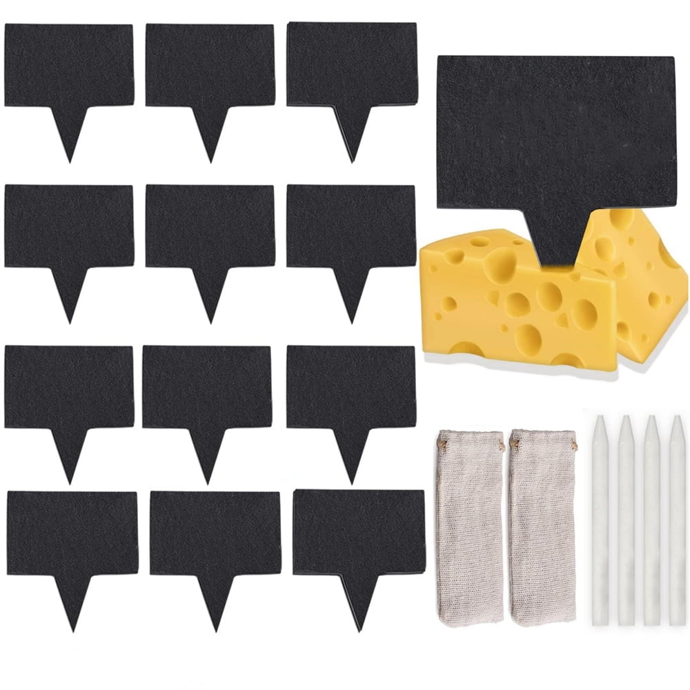 Scheam 12 Pcs Black Cheese Labels for Charcuterie Board,Cheese Markers ...