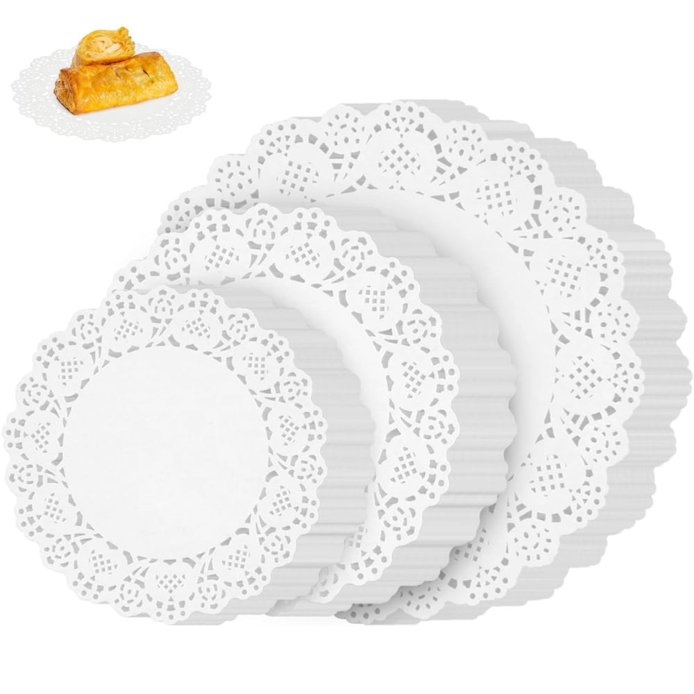 Scheam 150 Pieces/Set Paper Doilies,White Lace Doilies,Round Paper ...