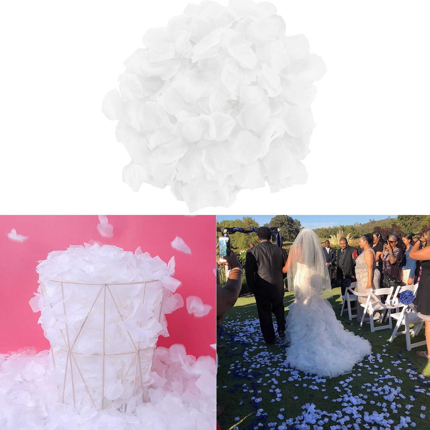 Scheam 1500 Pcs Artificial Silk Rose Petals Decoration for Romantic ...