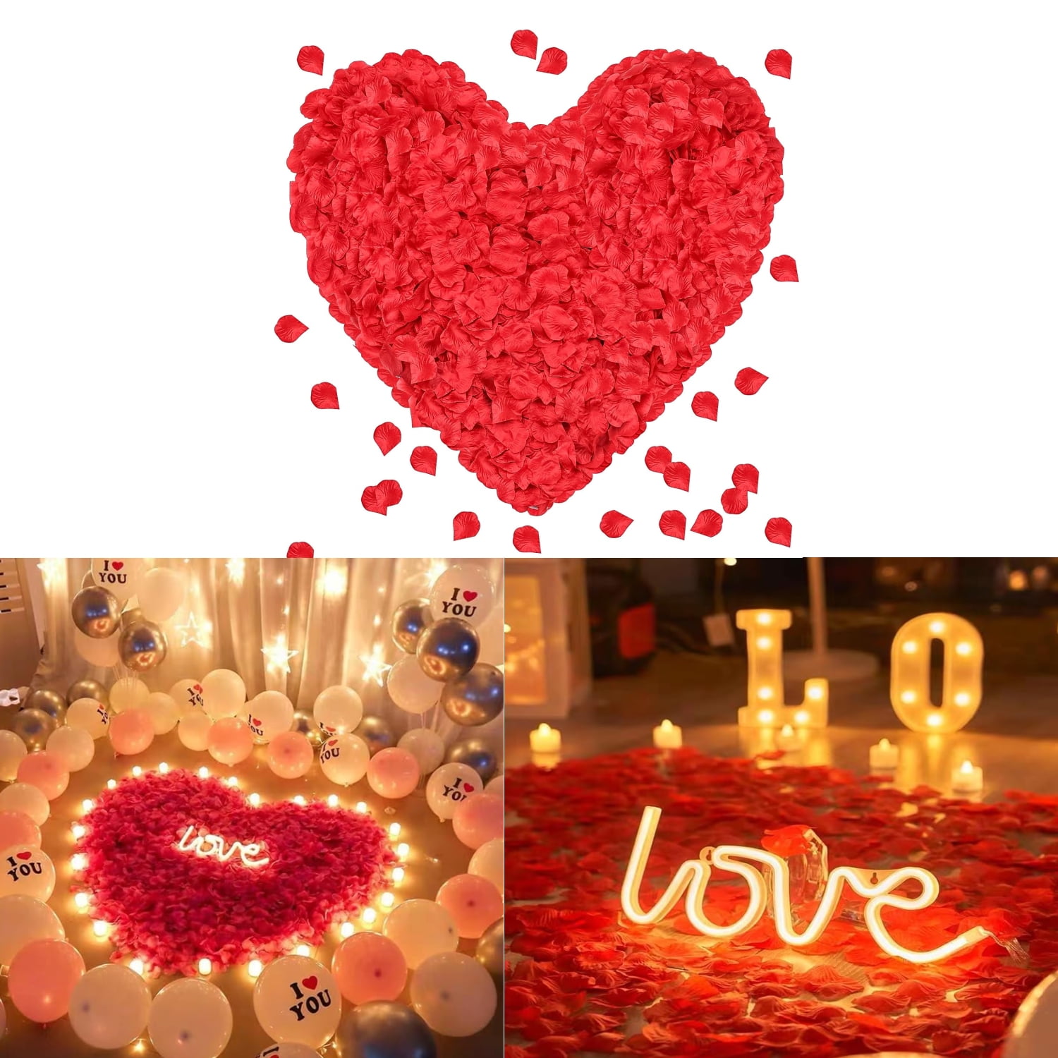 Scheam 1500 Pcs Red Silk Rose Petals Wedding Flower Decoration ...