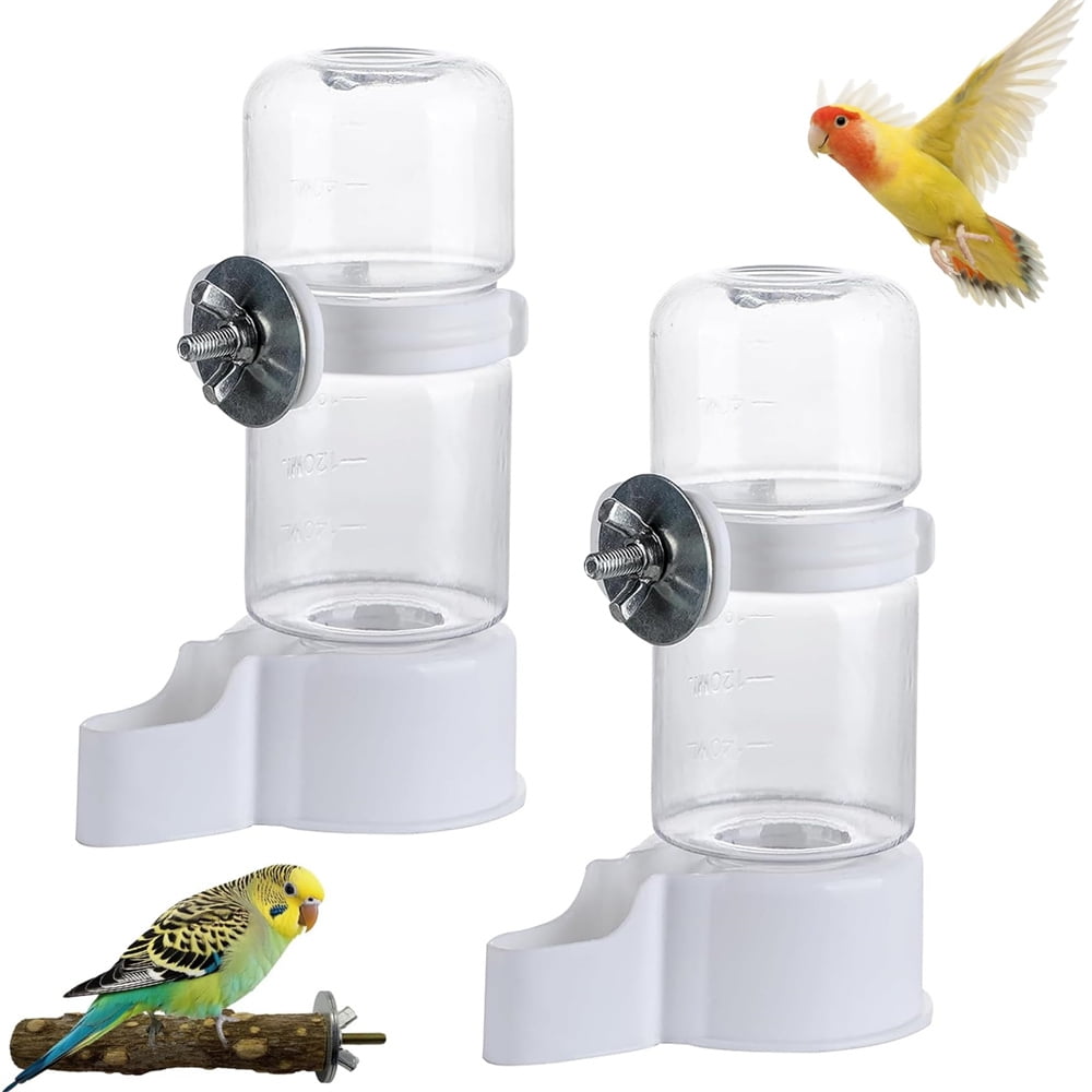 Scheam 2 Pcs No Mess Parrot Water Feeder,Automatic Pet Bird Water ...