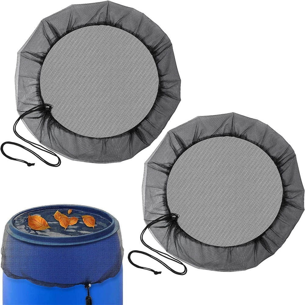 Scheam 2 Pcs Water Butt Mesh with Drawstring,Mesh Cover for Rain Barrel ...