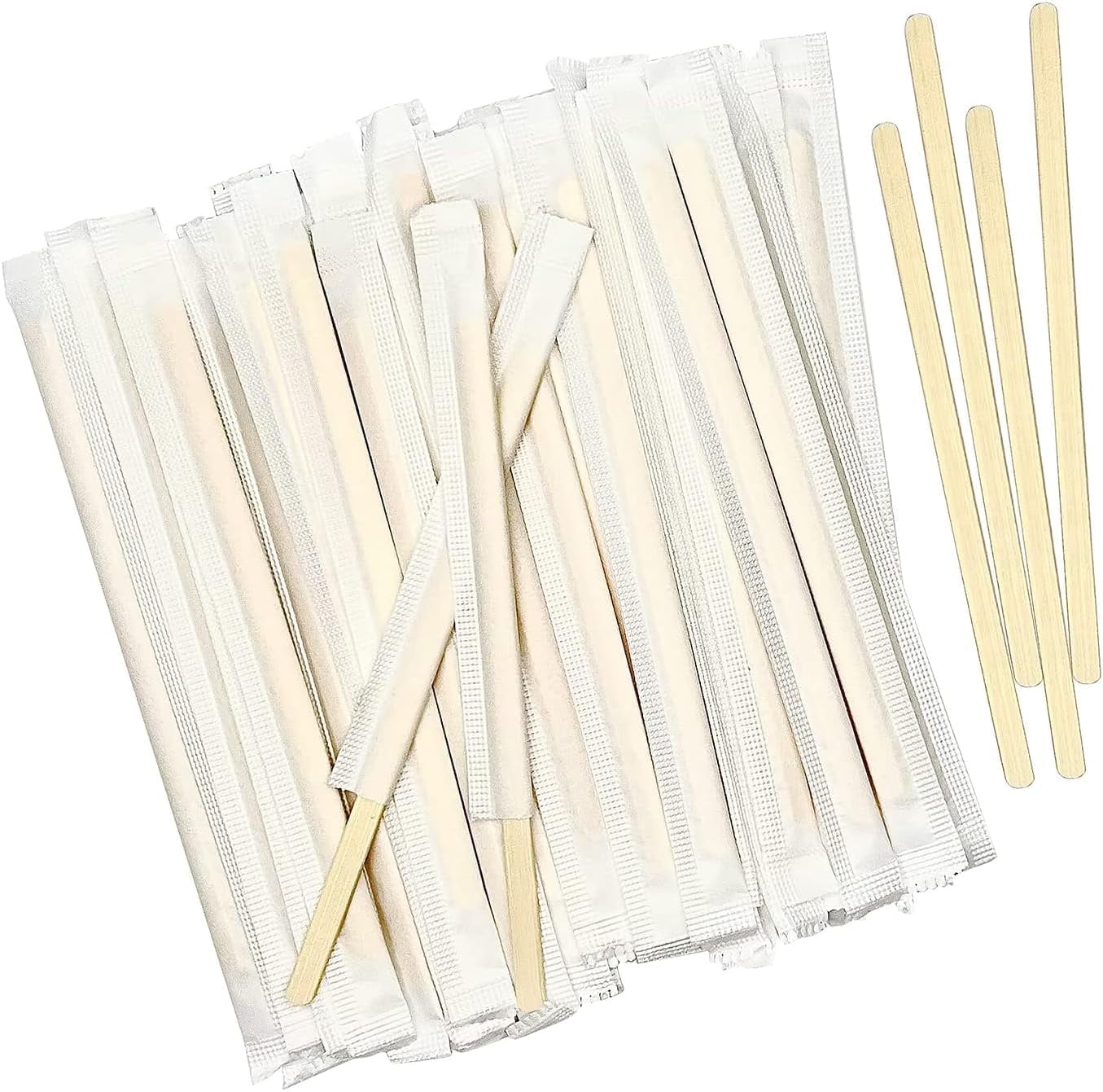Scheam 200 Pcs Wooden Coffee Stirrers - Biodegradable 7.5inch Coffee ...