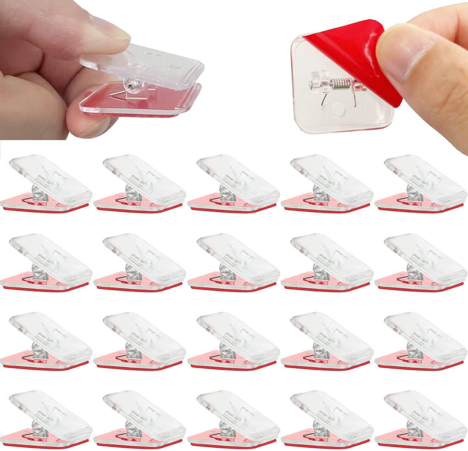 Scheam 24Pcs Self Adhesive Clips, Wall Clips,Tapestry Hangers,Photo ...