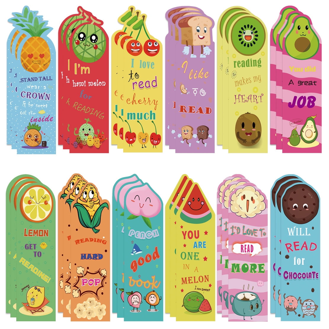 Scheam 36 Pieces Scented Bookmarks Scratch and Sniff Bookmarks Fruit ...