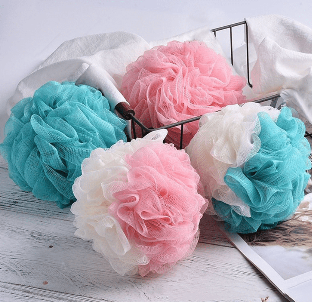Scheam 4 Pack Bath Shower Loofah Sponges, Soft Mesh Pouf, Exfoliate and ...