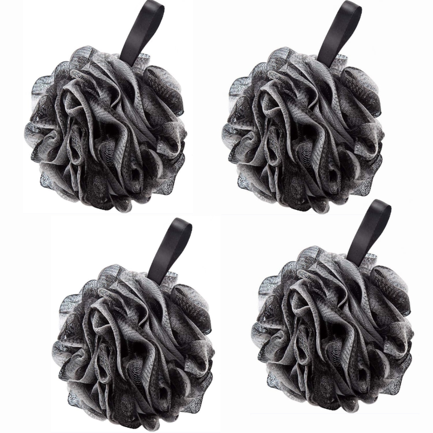 Scheam 4 Pack Loofahs Bath Shower Scrub Exfoliating Body Brush Pouf ...