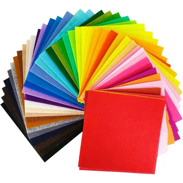 Scheam 40 Pcs Polyester Felt Fabric Craft Sets Assorted Colour Felt ...