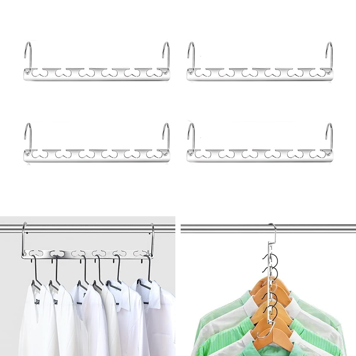 Scheam 4Pcs al Hangers Closet Space Saving Wardrobe Clothing Hangers ...