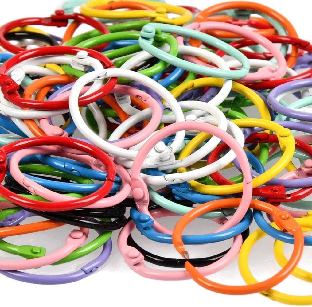 Scheam 50 Pcs Loose Leaf Binder Rings, Office Book Rings Metal Small ...