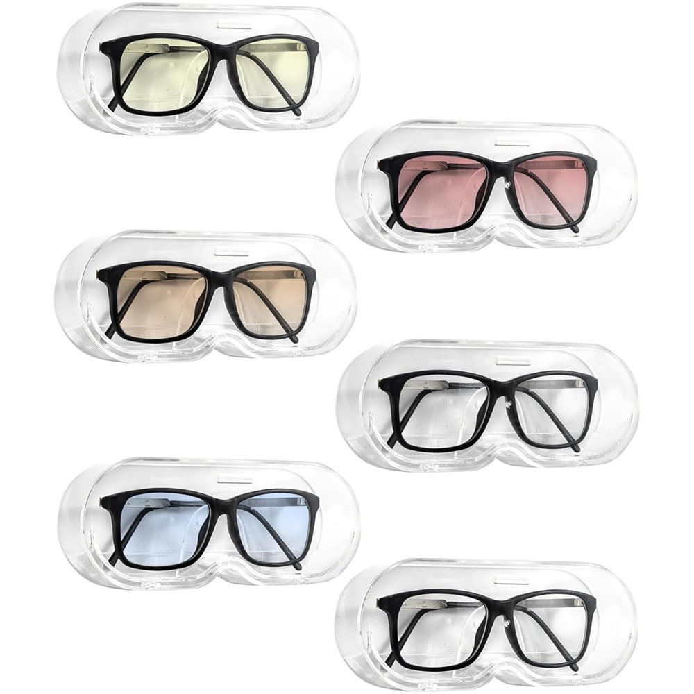 Scheam 6 Pcs Clear Sunglasses Display Stand,Wall Mount Eyeglass Holder ...