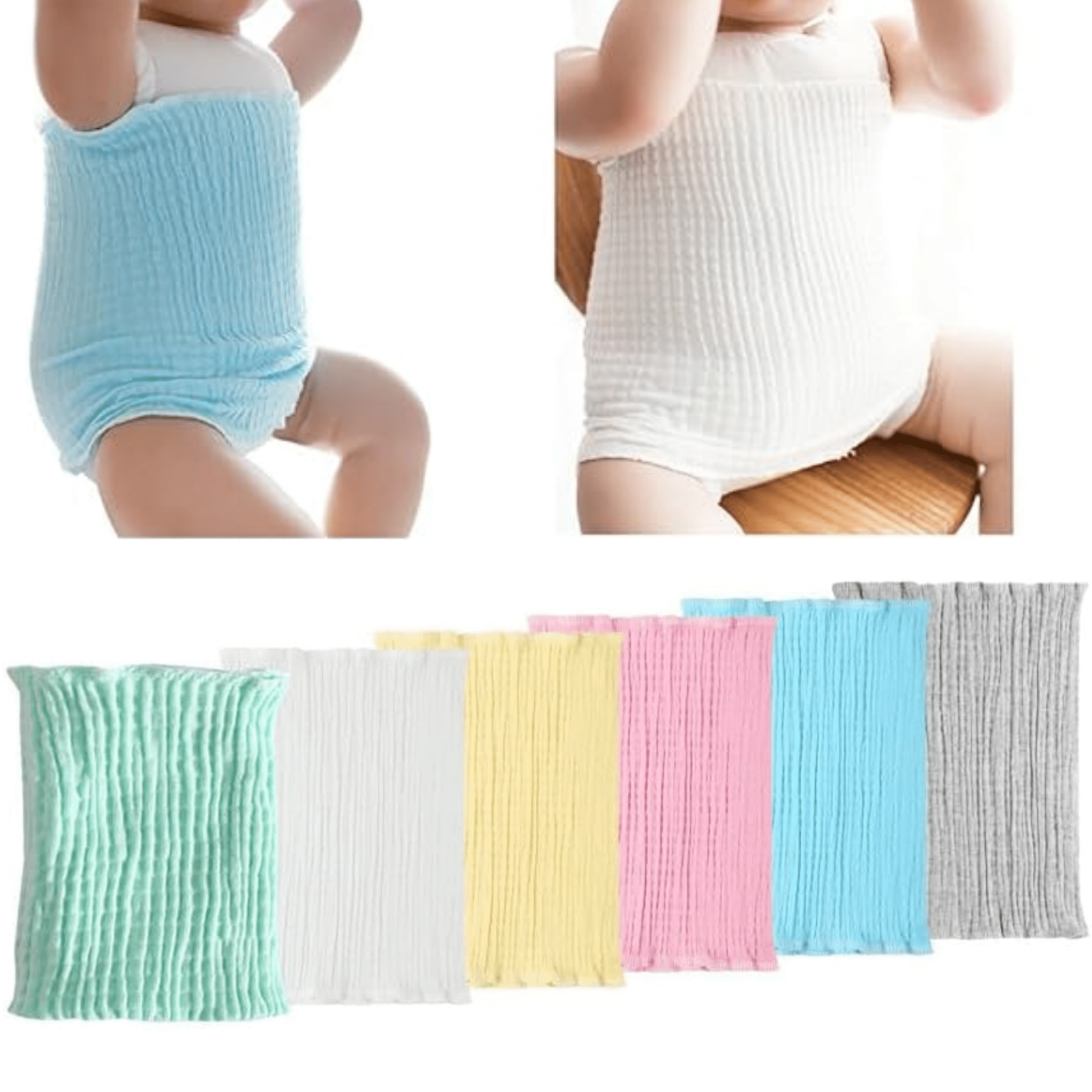 Scheam 6 Pcs Elastic Baby Belly Button Bands,Cotton Gtube Belt Covers ...