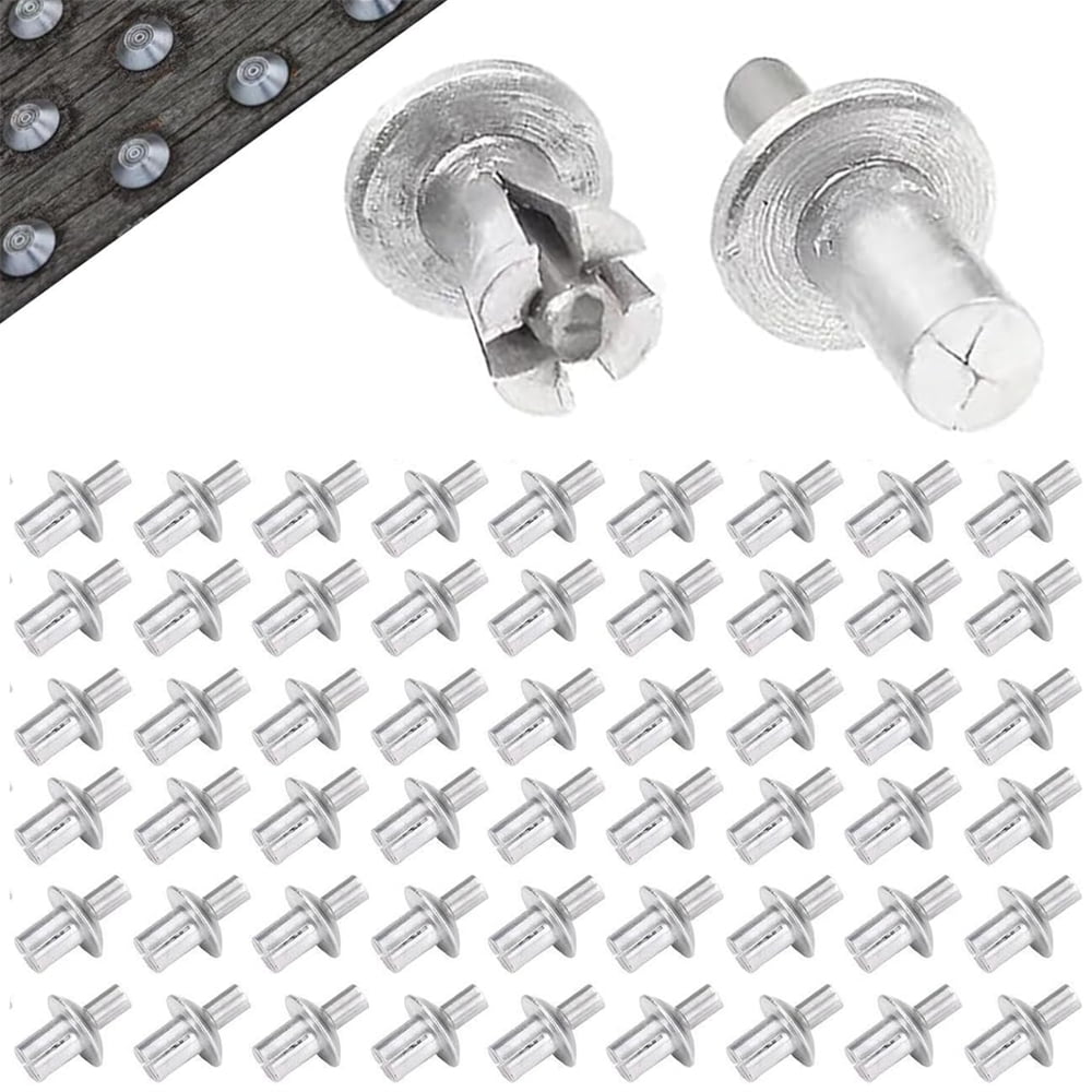 Scheam 9mm Knock Type Piercing Rivets,Aluminum Core Rivets with Half ...