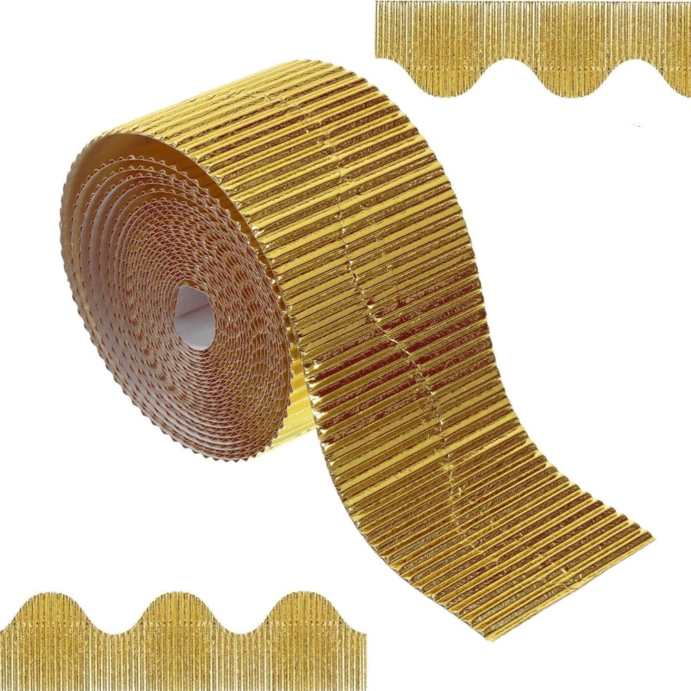 Scheam Bulletin Board Decorative Borders,1 Roll Wavy Corrugated Paper ...