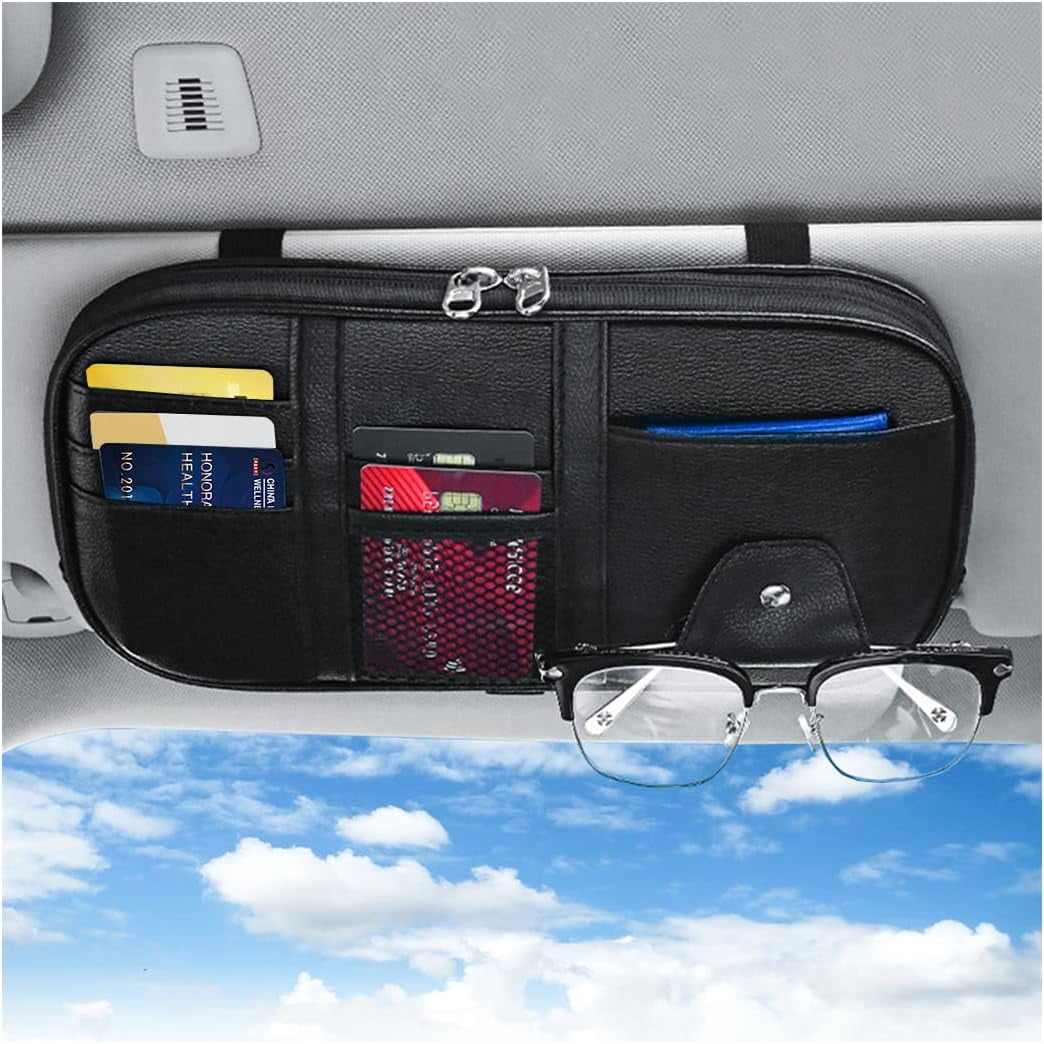 Scheam Car Sun Visor Organizer,Sunglasses Holder for Car,Sunglass ...