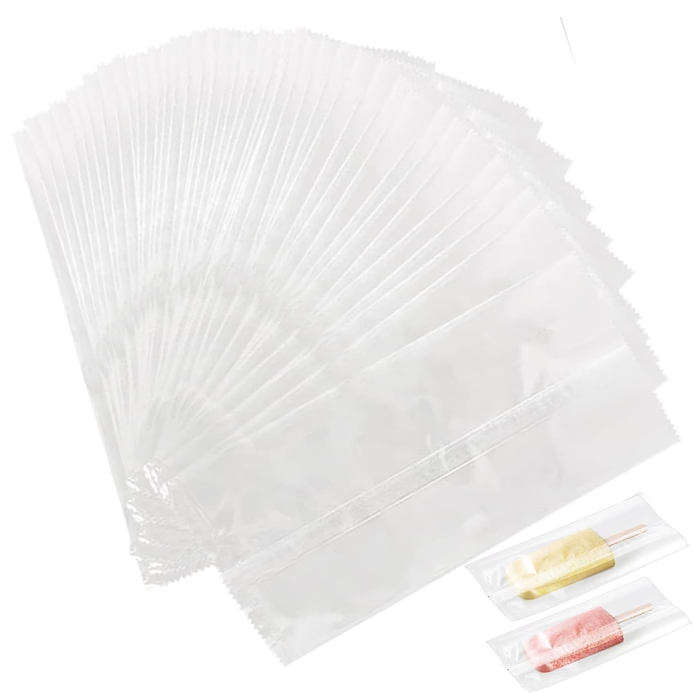 Scheam Clear Ice Popsicles Bags,Ice Cream Plastic Wrappers,Sealable ...