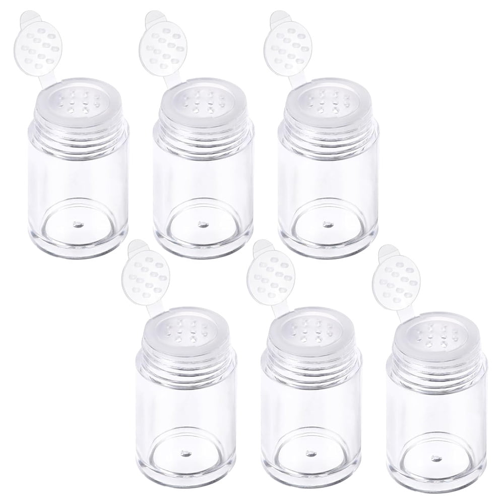 Scheam Clear Plastic Powder Bottle,12 Holes Sifters Loose Powder Jars ...