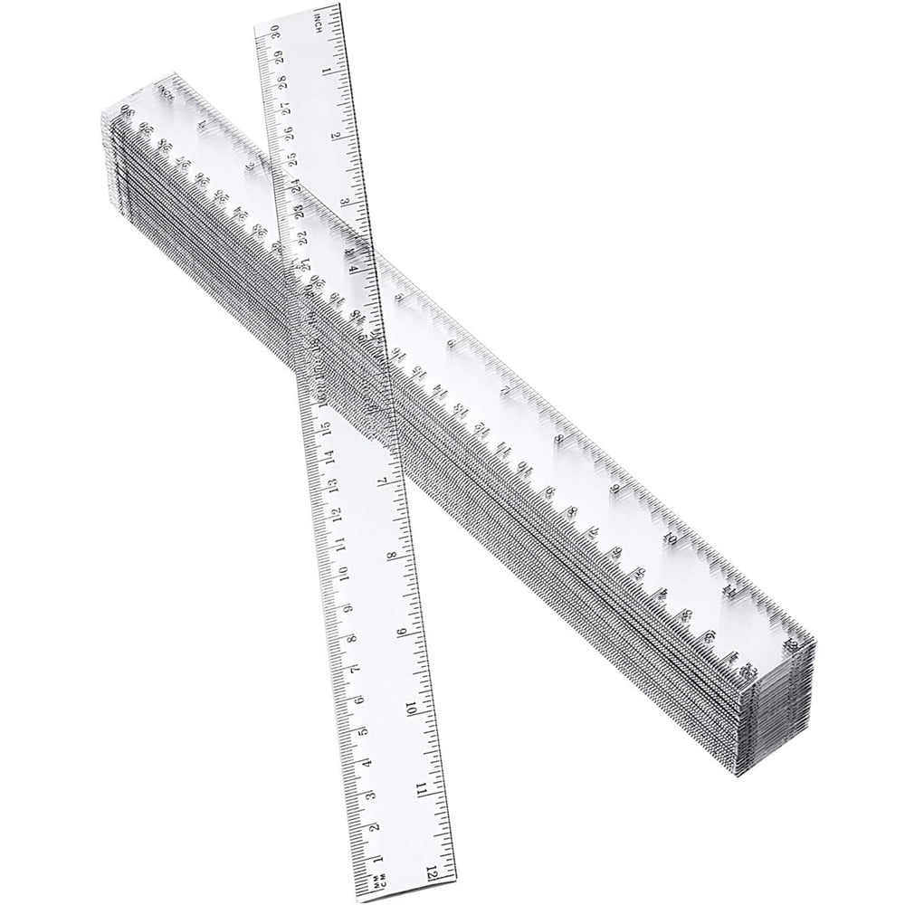 Scheam Clear Ruler,12 inch Straight Ruler,Plastic Shatterproof Ruler ...