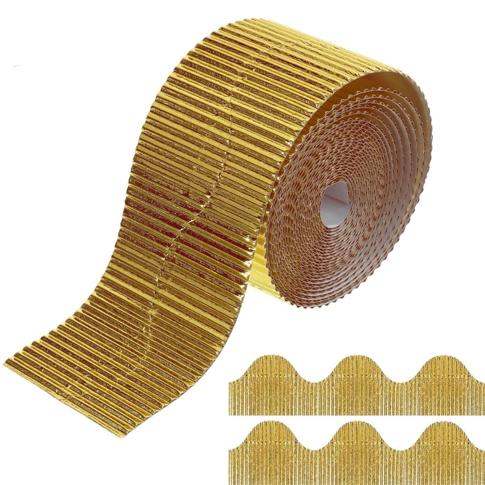 Scheam Corrugated Paper Wavy Border,3.9inch x 49.2ft Bulletin Board ...