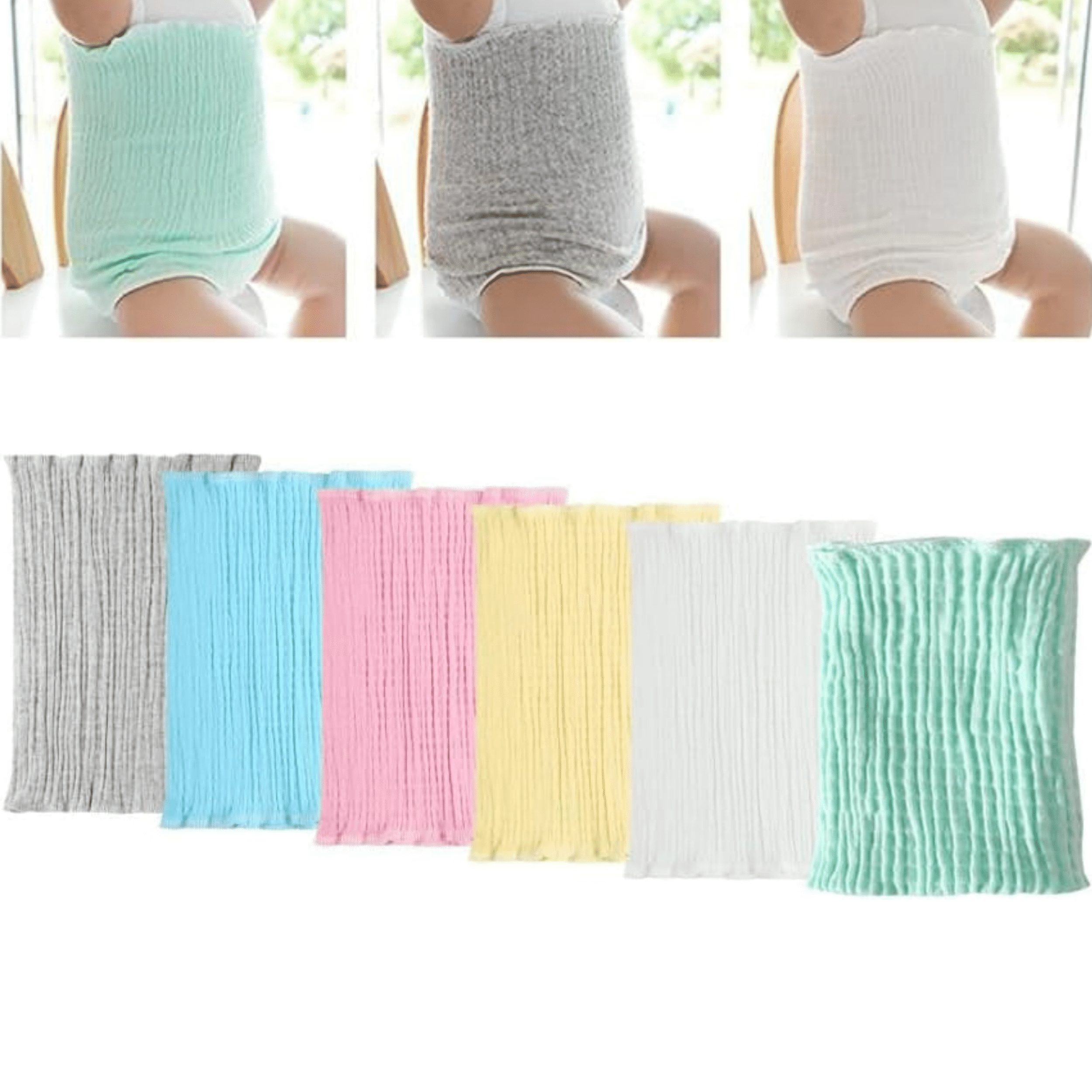 Scheam Cotton Baby Belly Button Bands,6 Pcs Elastic Gtube Wraps Belt ...