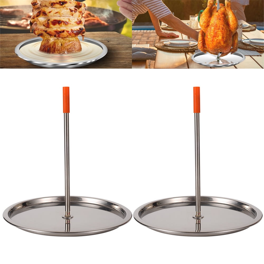Scheam Detachable Vertical Skewer with Drip Tray,2 Pcs Stainless Steel ...