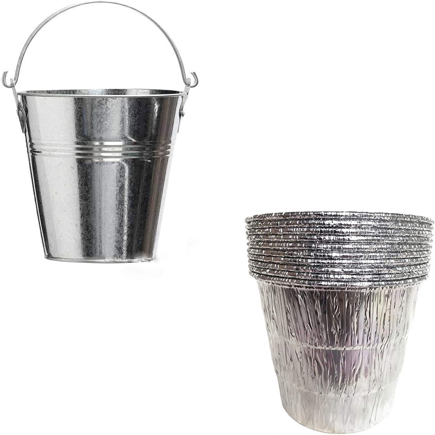 Scheam Drip Grease Bucket & 12-Pack Disposable Foil Liners Kits ...