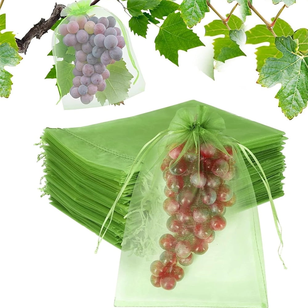 Scheam Green Fruit Cover Protectors,100 Pcs Mesh Fruit Protection Bags ...