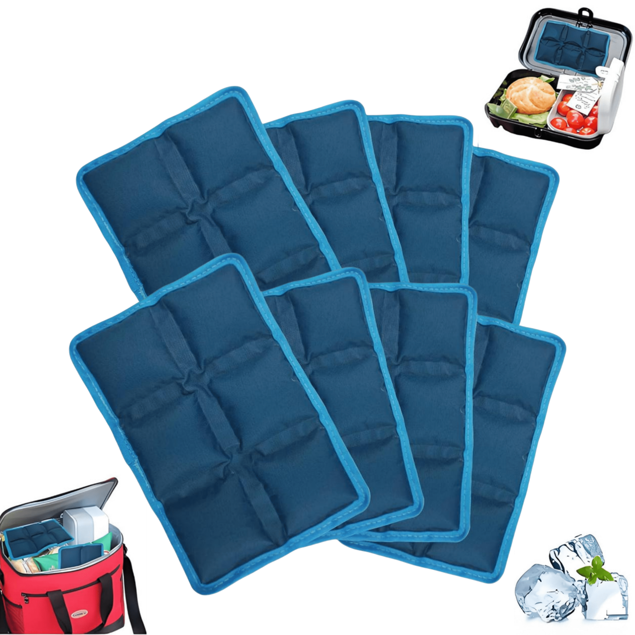 Scheam Ice Packs for Lunch Boxes,8 Pcs Long-Lasting Cold Packs ...