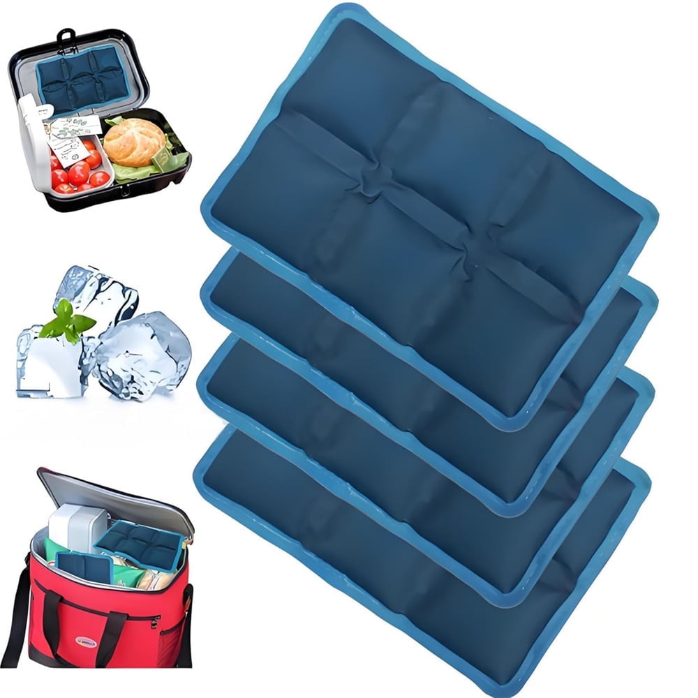 Scheam Long-Lasting Lunch Box Ice Packs,4 Pcs Reusable Cooling Ice ...