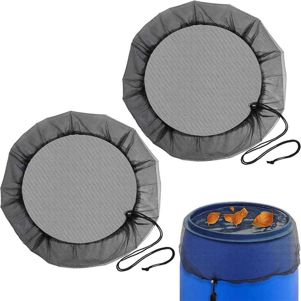 Scheam Outdoor Rain Barrel Screen,2 Pcs Rain Mesh Cover with Drawstring ...