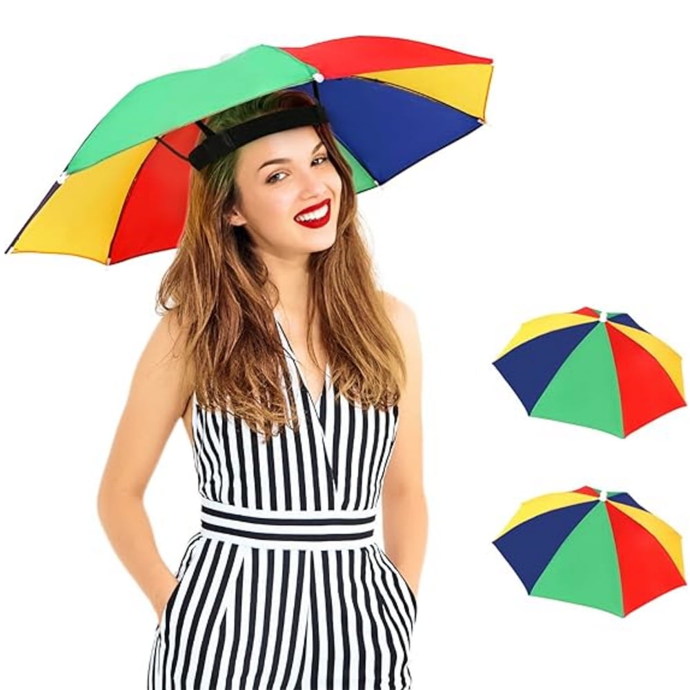 Scheam Outdoor Umbrella Hat,2 Pack Colorful Party Hats,Funny Beach Sun ...