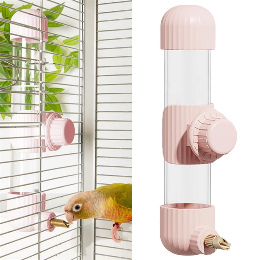 Scheam Pink Bird Water Dispenser,1 Pack Automatic Water Feeder for Cage ...