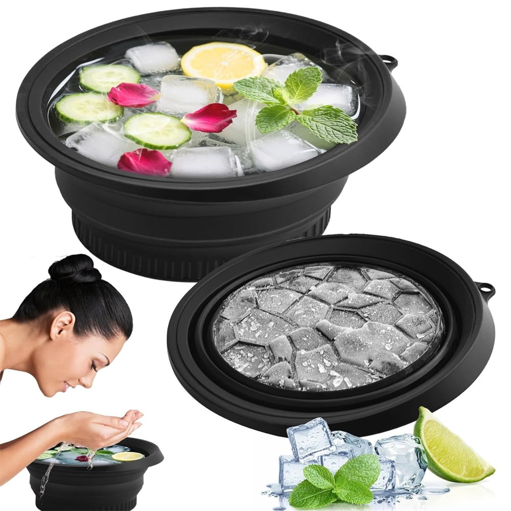 Scheam Portable Foldable Face Bowl for Ice,Silicone Facial Bowl with ...