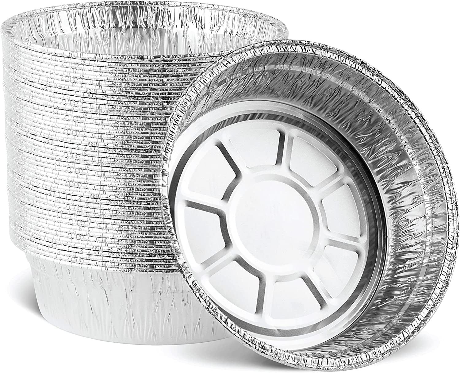 Scheam Premium Disposable 9 Inch Aluminum Pie Pans(50 pack) ; Round ...